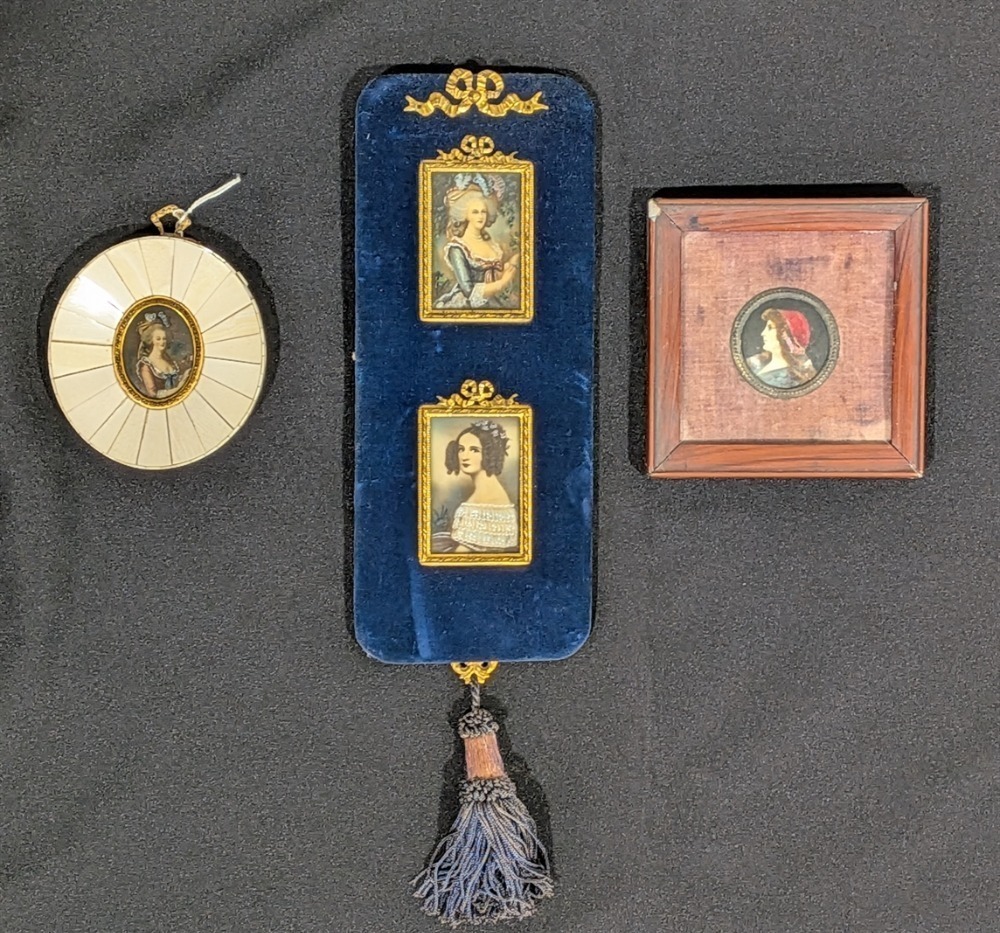 (3) Antique Enamel Miniature Portraits